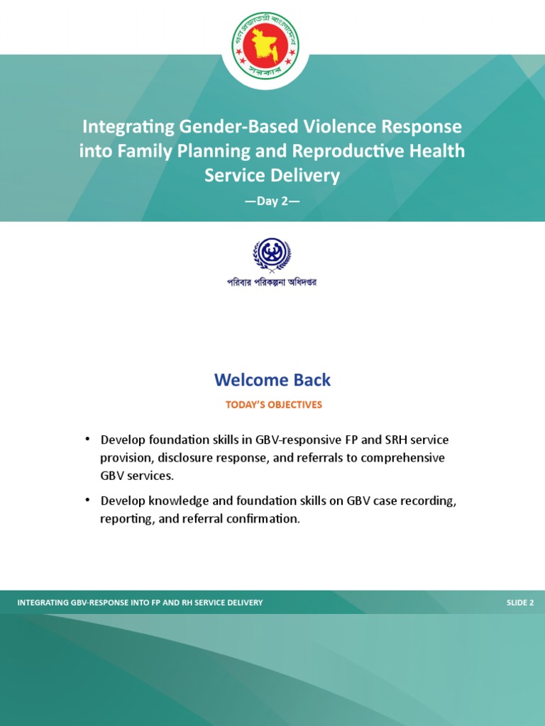 GBV Response FP RH Deck2 en | PDF | Domestic Violence | Psychotherapy