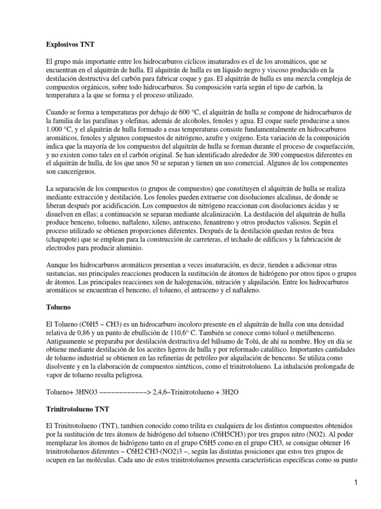 TNT PDF | PDF | Tolueno | Material explosivo