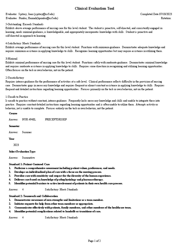 preceptor final evaluation | PDF | Evidence Based Medicine | Health Care