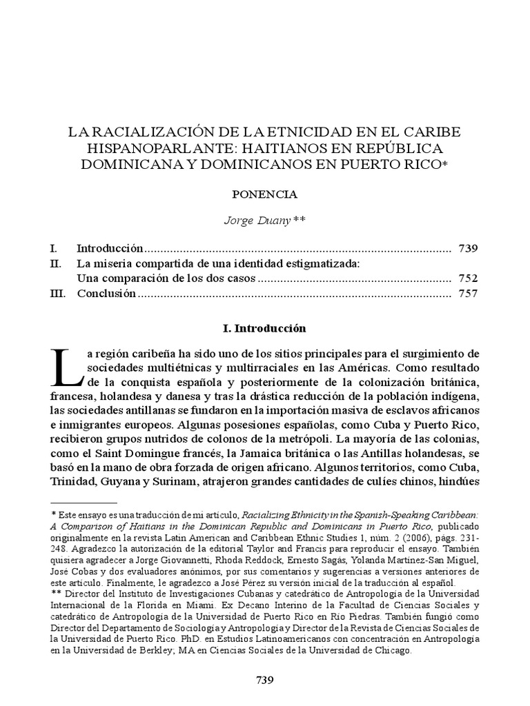 Racialización en el Caribe Hispano | PDF | Raza (categorización humana ...