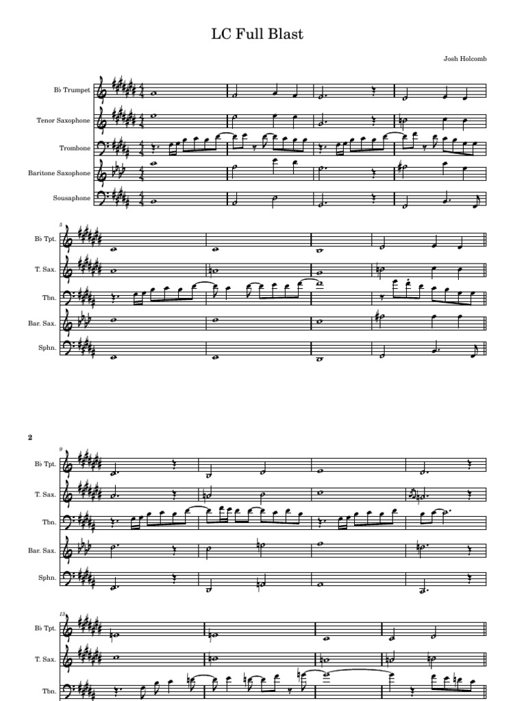 LC Full Blast | Download Free PDF | Performing Arts | Reed Aerophones