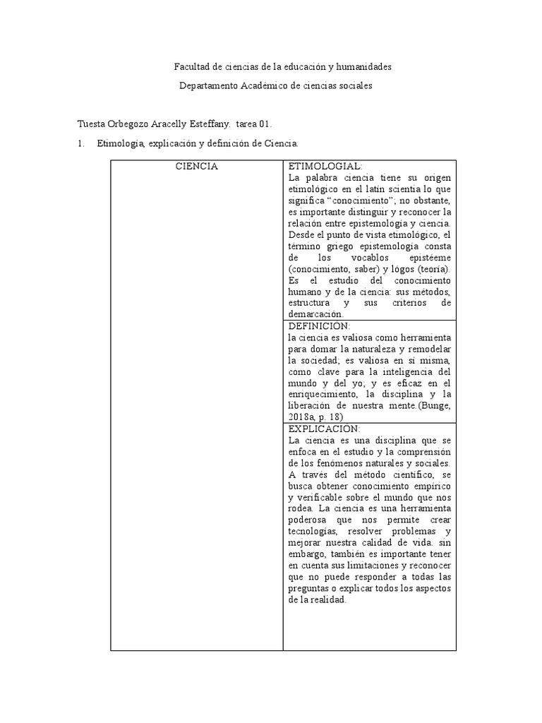 Aracelly Tuesta-Tarea 1 | PDF | Conocimiento | Realidad