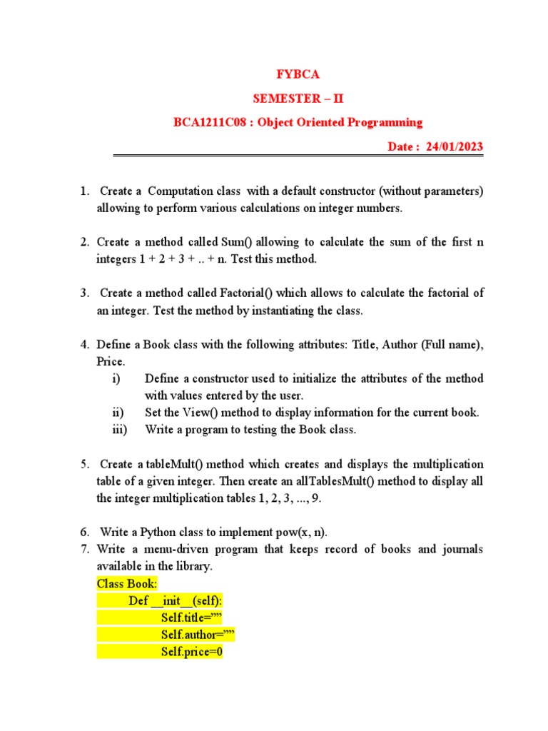 Assignment 4 Pdf Method Computer Programming Constructor Object Oriented Programming