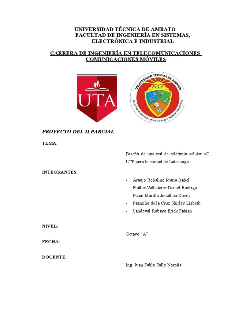 INFORME_RED_LTE_4G | PDF | Lte (Telecomunicaciones) | Telefonía móvil