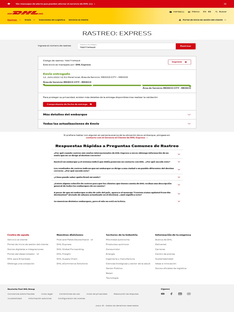 Rastreo y Seguimiento Express DHL México | PDF | México | Business