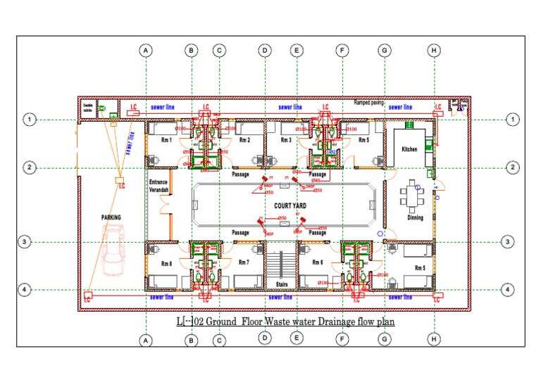 L (-) 02 Ground Floor Waste Water Drainage Flow Plan | Download Free PDF | Heritage Registers ...