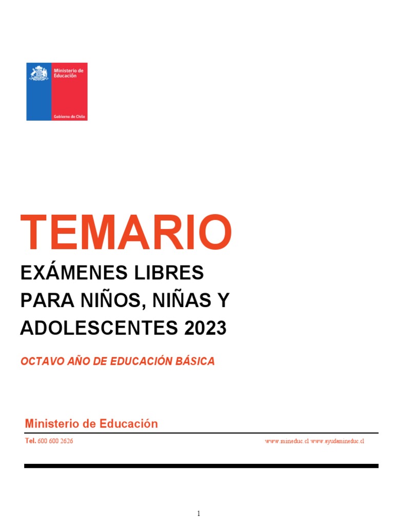 Temario EX. LIBRES 8° | PDF | Temperatura | Rotación
