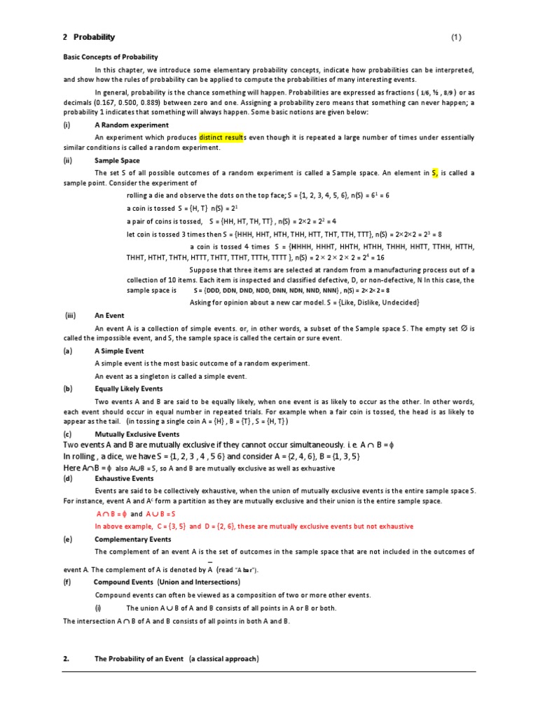 2 ES Probability | Download Free PDF | Odds | Probability