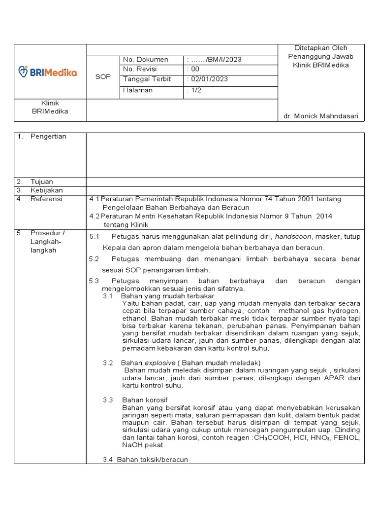 Contoh Format Sop | PDF Contoh Format Sop | PDF