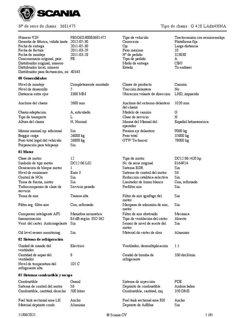 Ficha Tecnica G420 | PDF | Eje | Partes de vehículo
