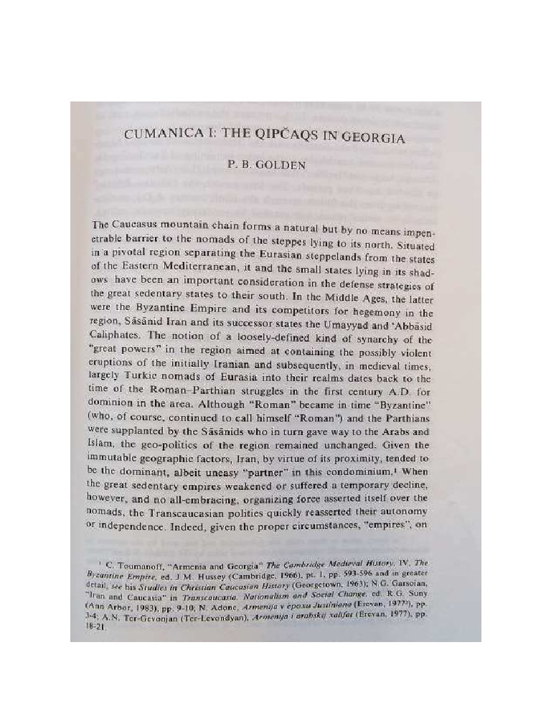 Golden Cumanica I The Qipchaqs in Georgi | PDF
