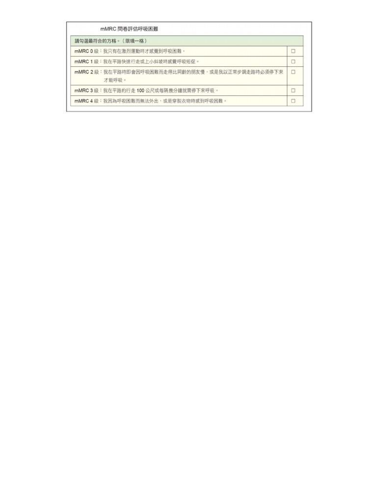 mMRC呼吸困難量表 | PDF