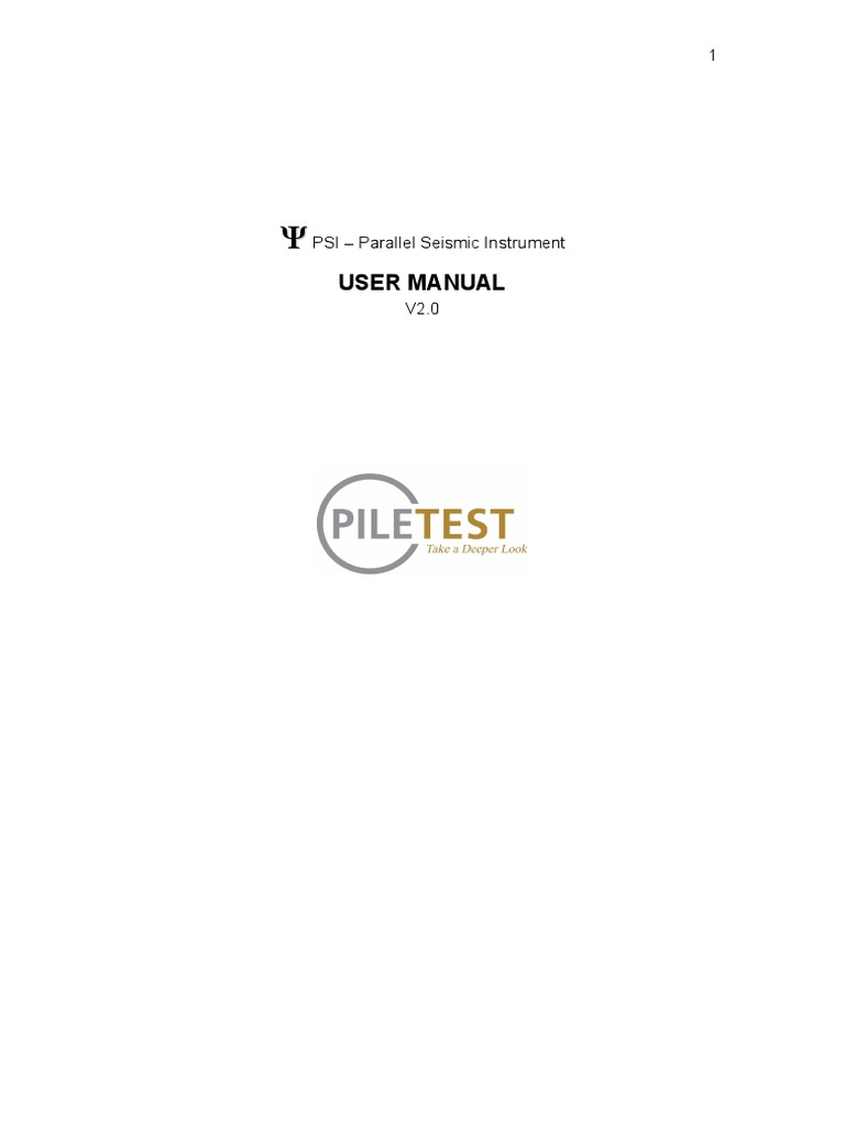 PSI User Manual | PDF | Calibration | Software