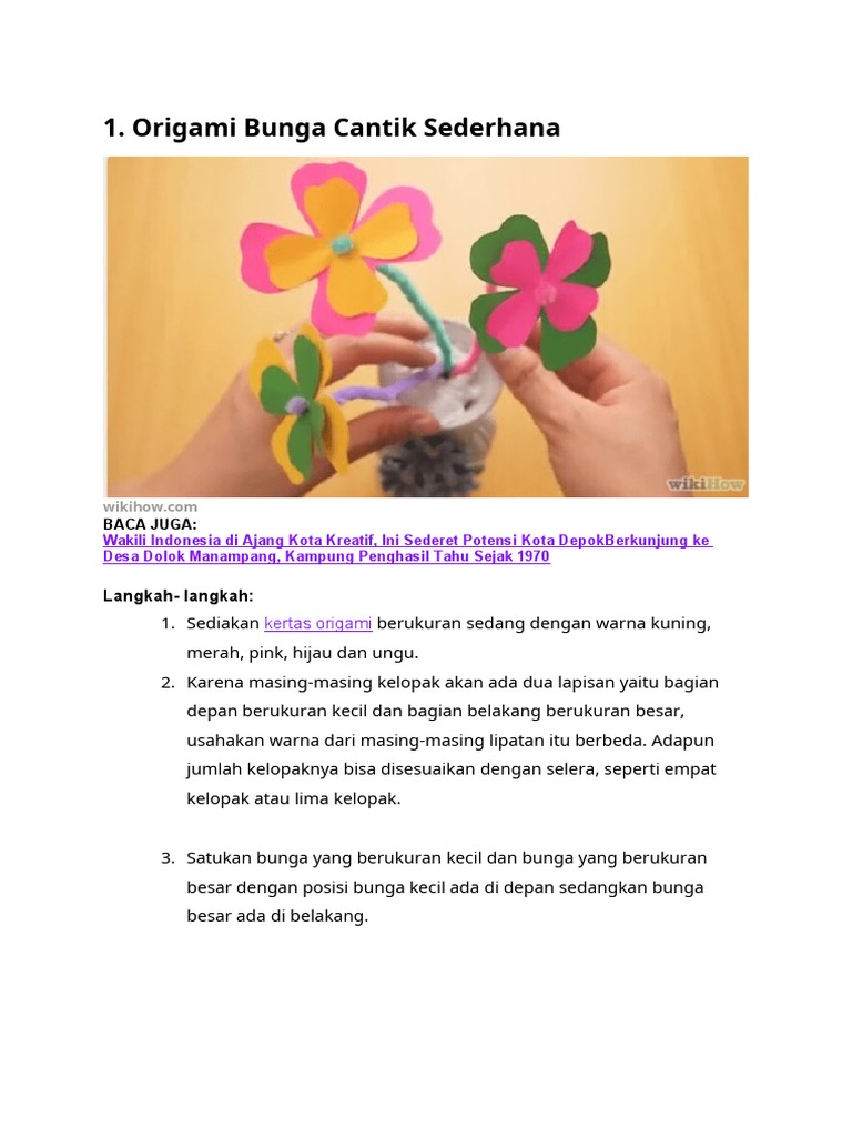 Cara Membuat Bunga Kertas Pdf