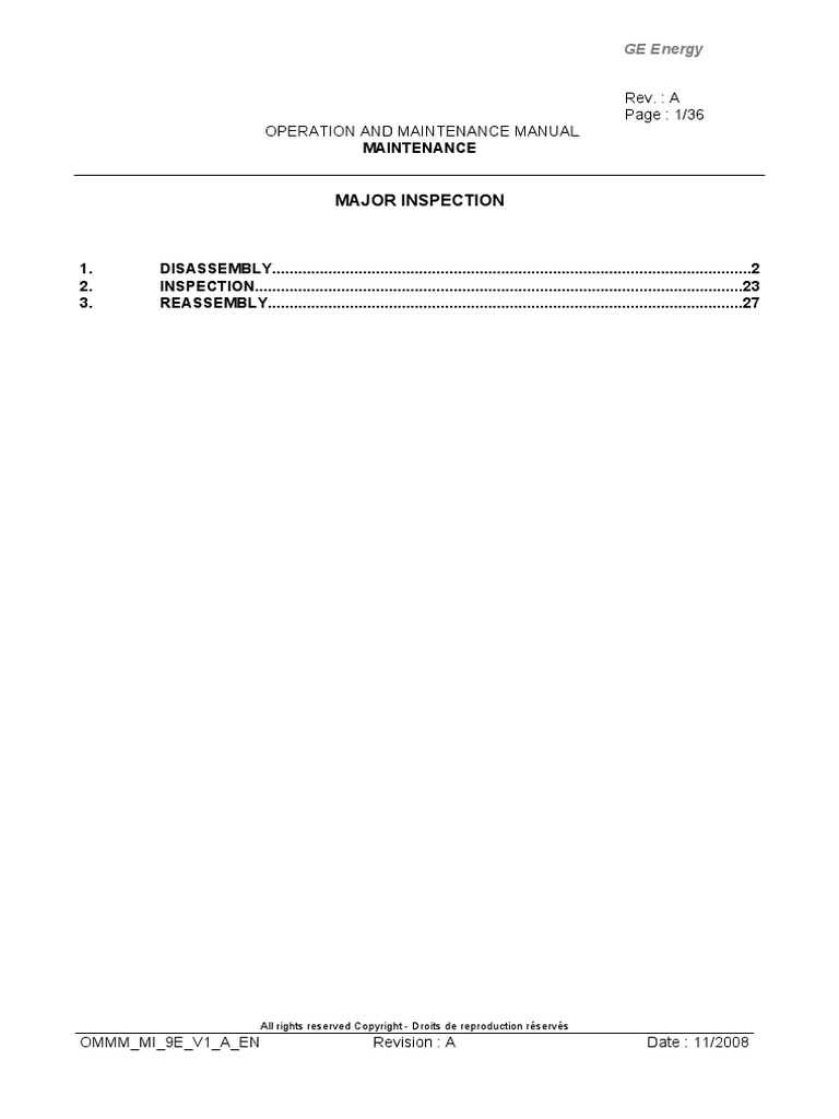 9001 - Major Inspection - Janub - MA - 9e - Eng | PDF | Bearing ...
