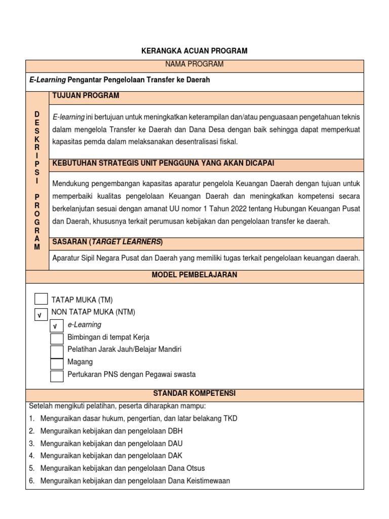 Kap e Learning Pengantar Pengelolaan Transfer Ke Daerah PDF | PDF
