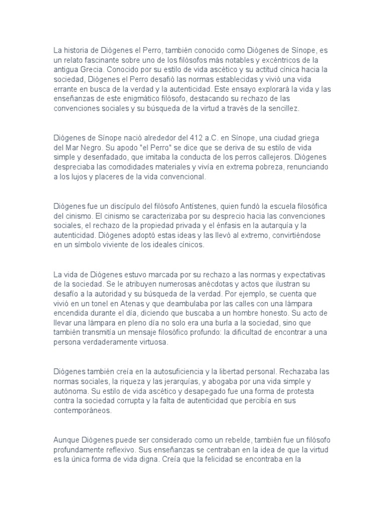 Diogenes El Perro | PDF | Filosofía | Religión y espiritualidad