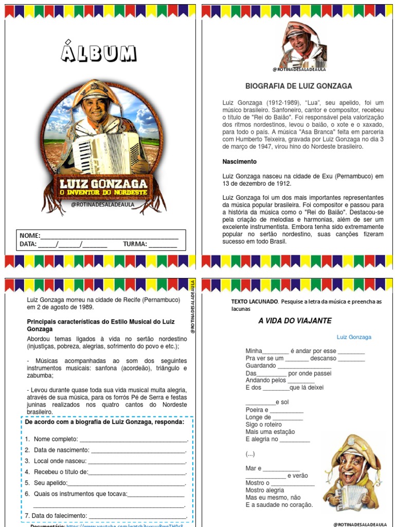 Projeto Luiz Gonzaga - Atividades | PDF