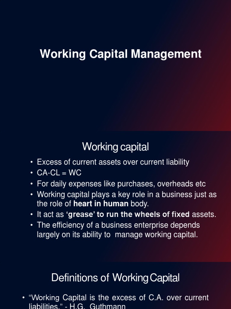 WC MGT | PDF | Inventory | Working Capital