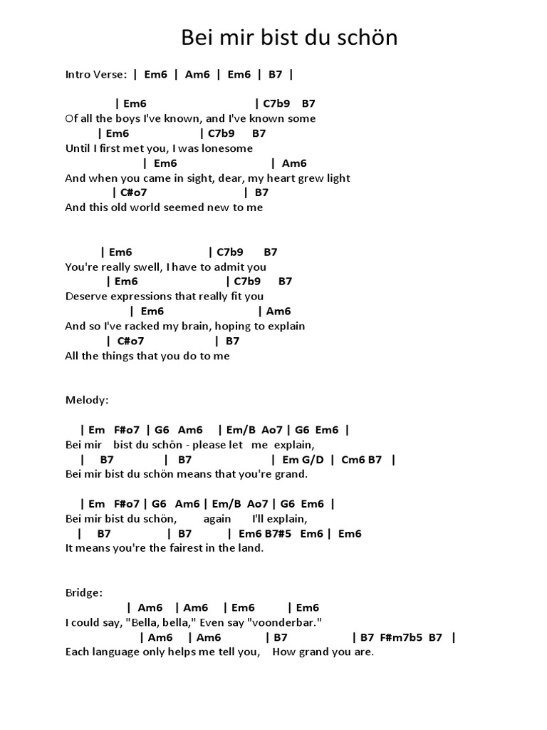 Bei Mir Bist Du Schön 3 | PDF | Songs | Recorded Music