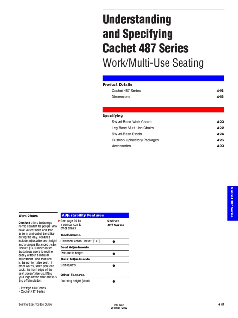 Cachet Spec Guide | PDF | Chair | Upholstery