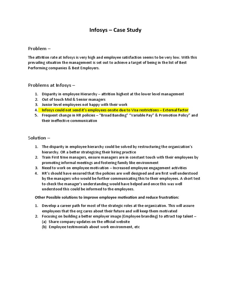 Infosys Case Study - Abid | PDF