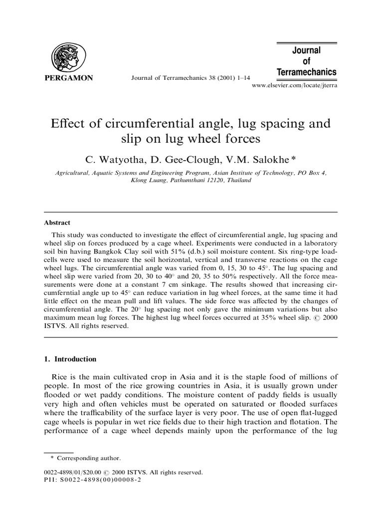 E Ect of Circumferential Angle, Lug Spacing and Slip On Lug Wheel ...