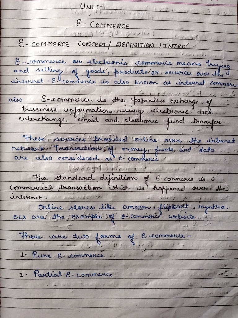 E-Commerce Unit 1 | PDF