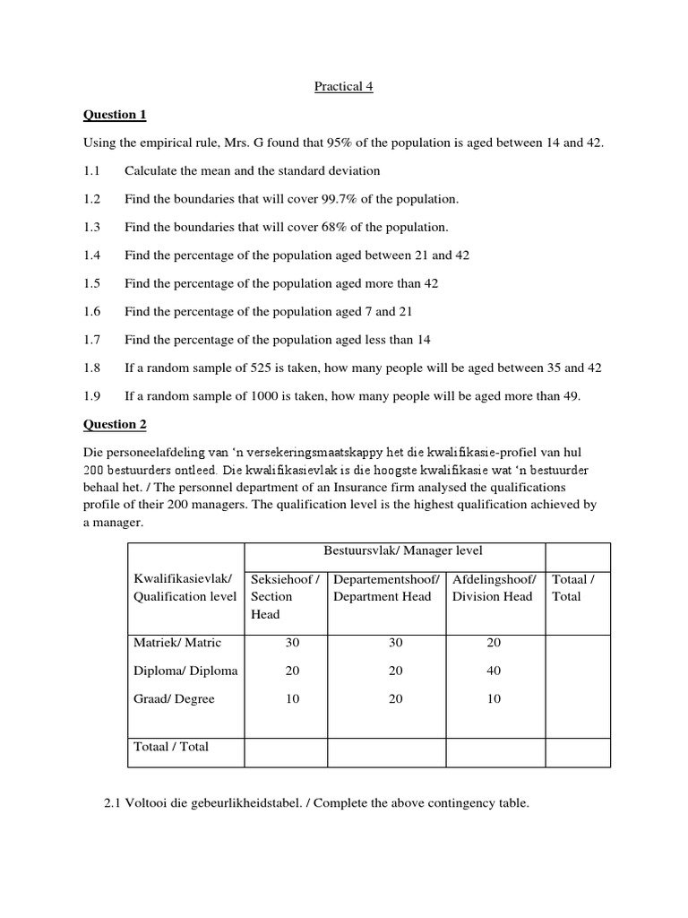 Practical 4 | PDF | Statistical Analysis | Teaching Mathematics