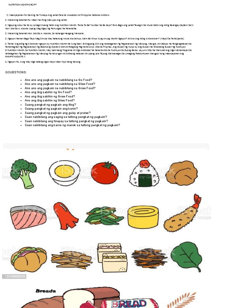 Nutrition Month Srcipt | PDF