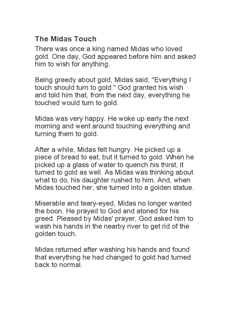 The Midas Touch: A Cautionary Tale | PDF