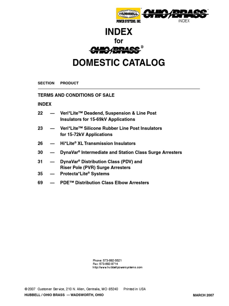 01 DOMESTIC CATALOG - Ob - Index | PDF | Insulator (Electricity ...