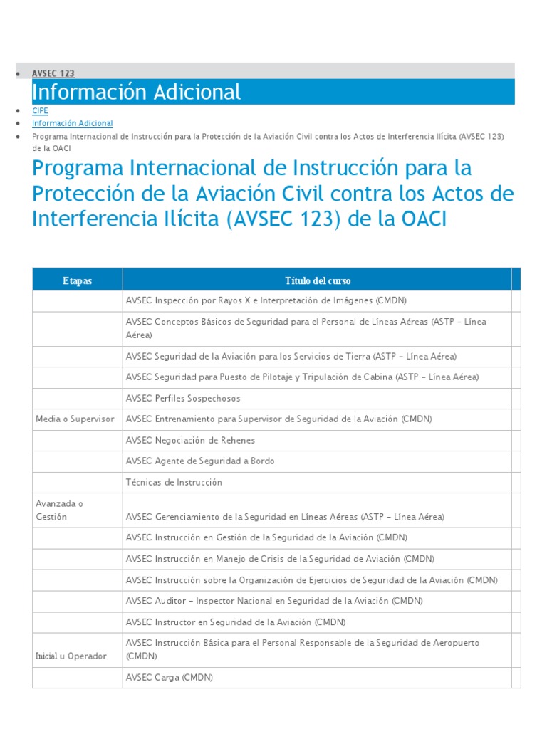 Avsec 123 | PDF | aerolíneas | Aviación