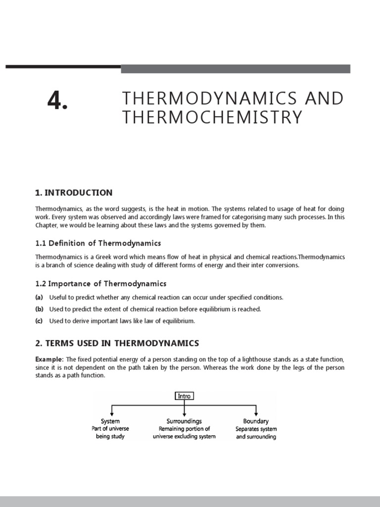 4.thermodynamics and Thermochemistry Theory | PDF | Thermodynamics | Heat