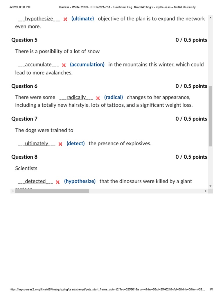 Quizzes - Winter 2023 - CEEN-221-751 - Functional Eng. Gram_Writing 2 ...