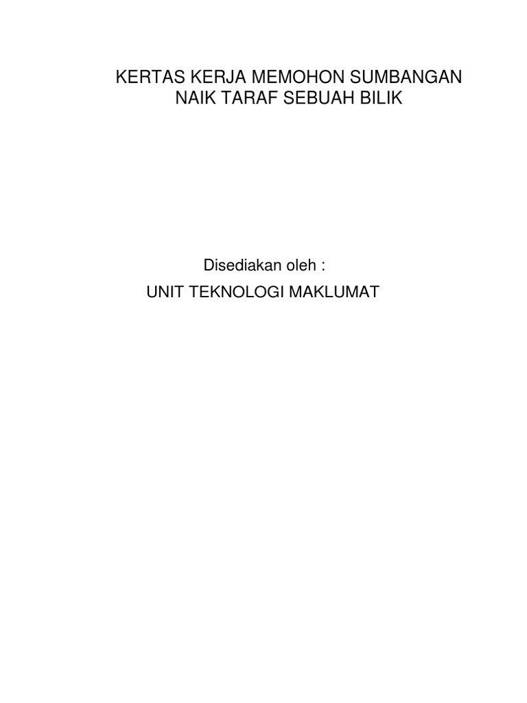 Contoh KERTAS KERJA MEMOHON SUMBANGAN | PDF
