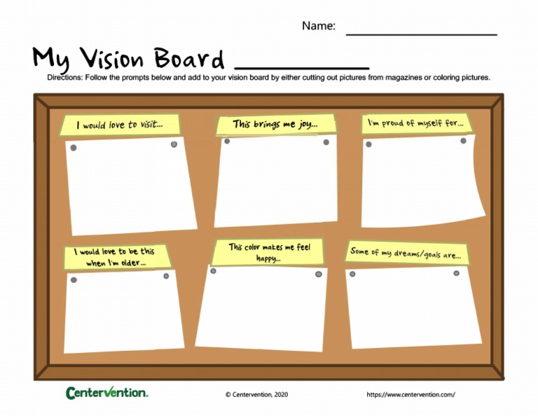 Vision Board Younger Worksheet Interactive2 | PDF