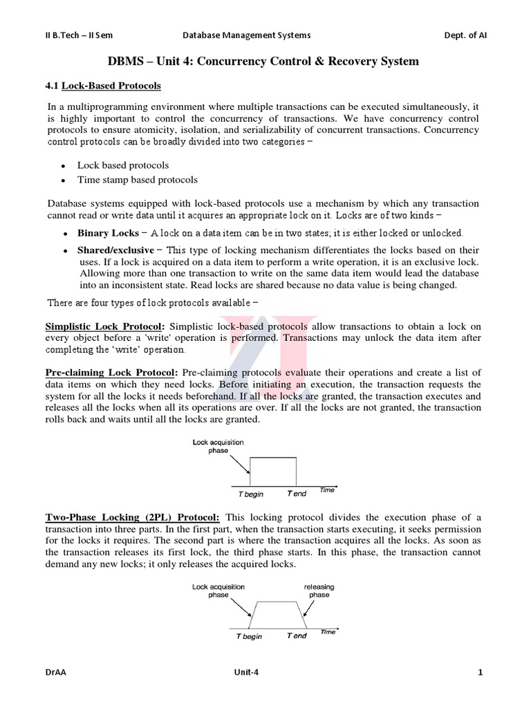 Dbms Unit4 Notes Pdf Database Transaction Databases