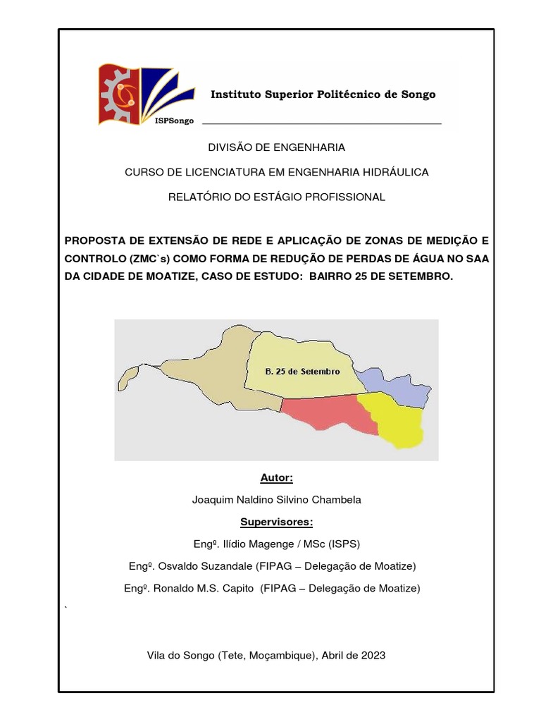 Redução de Perdas de Água em Moatize | PDF | Saneamento | Engenharia