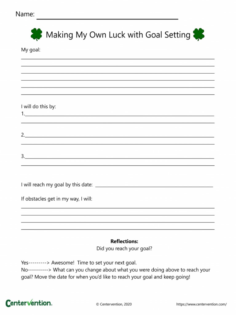 Making Your Own Luck Worksheet Older | PDF