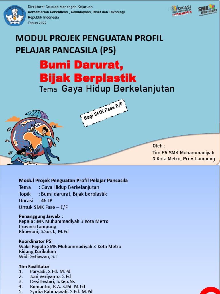 Modul Projek Gaya Hidup Berkelanjutan - Bumi Darurat, Bijak Berplastik ...