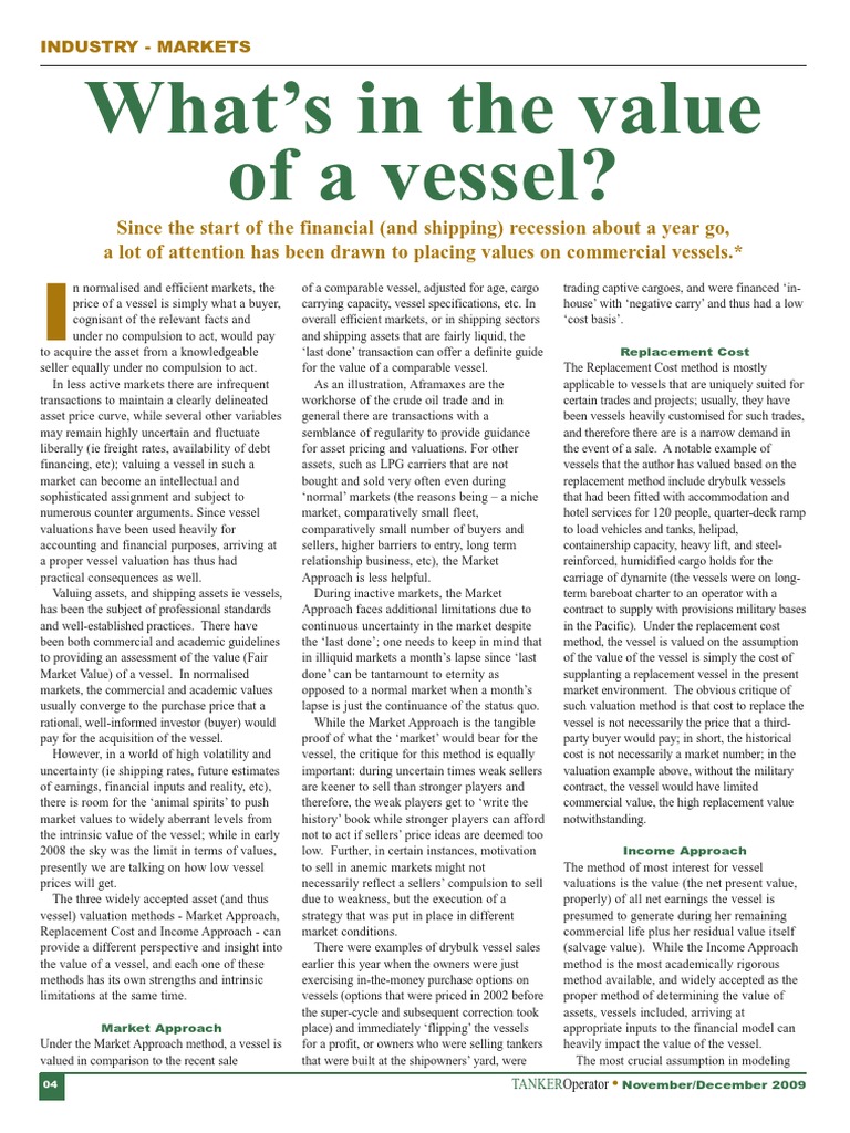 Vessel Valuation Methodology | PDF | Valuation (Finance) | Prices