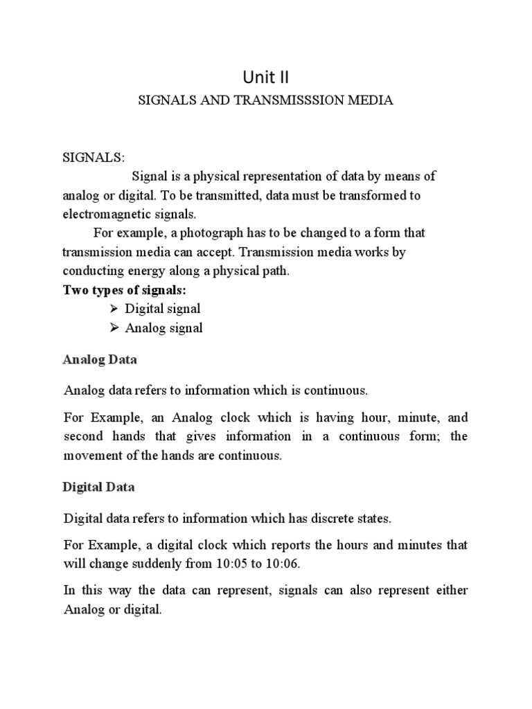 Unit II Bca Notes | PDF | Transmission Medium | Radio Unit II Bca Notes | PDF | Transmission Medium | Radio