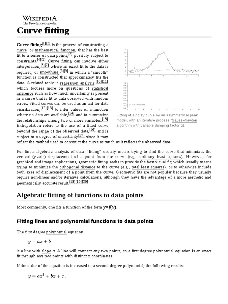 Curve Fitting | PDF | Mathematical Analysis | Applied Mathematics