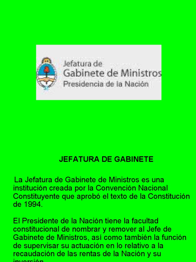 Jefatura Gabinete de Ministros Unidad 8 | PDF | Gobierno | Gobernancia