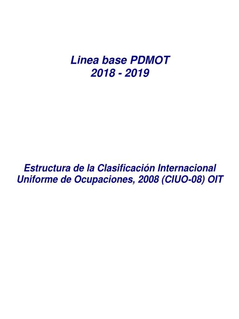 Estructura Ciuo - 88 Generico Linea Base Pdmot 2018 - 2019 PDF | PDF | Ingeniería
