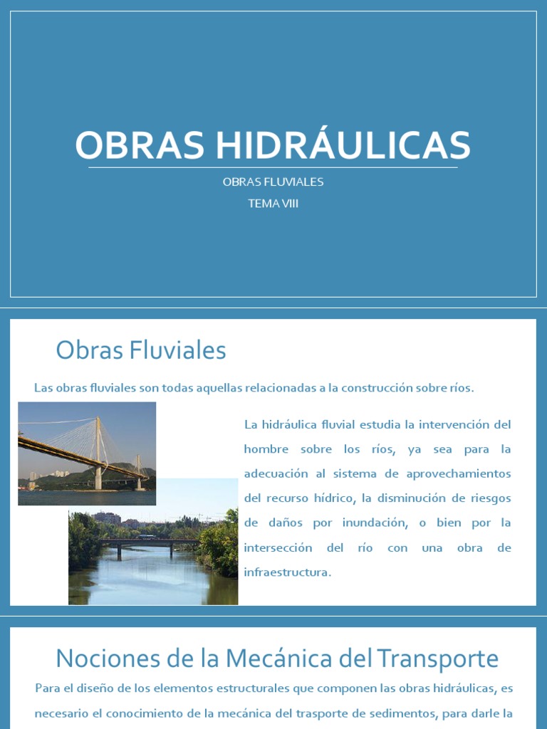 Diseño y Clasificación de Obras Fluviales | PDF | Río | Viscosidad