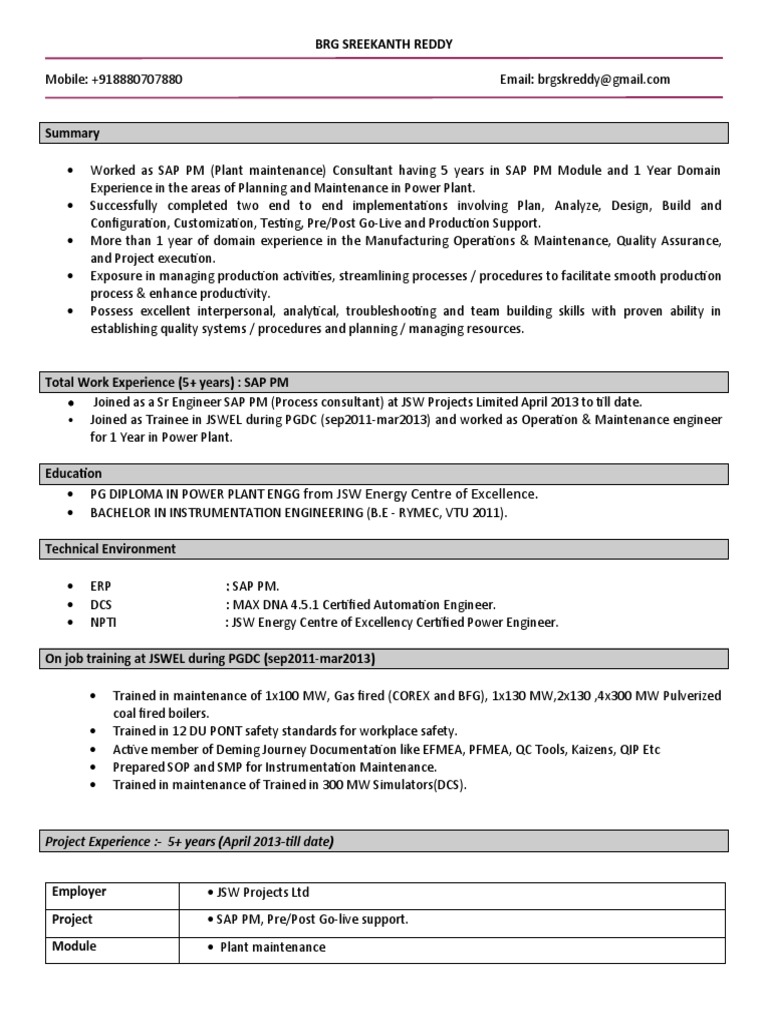Sreekanth-SAP PM | PDF | Systems Engineering | Business Process