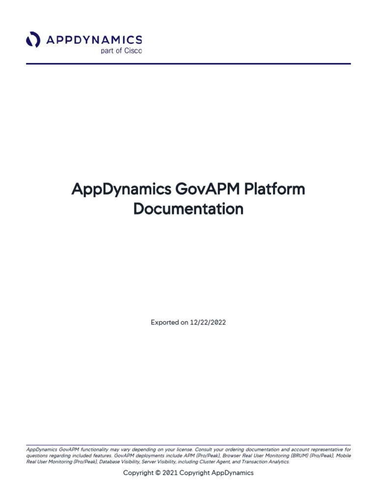 AppDynamics GovAPM Platform Documentation (12.22.22) | PDF | Mobile App ...