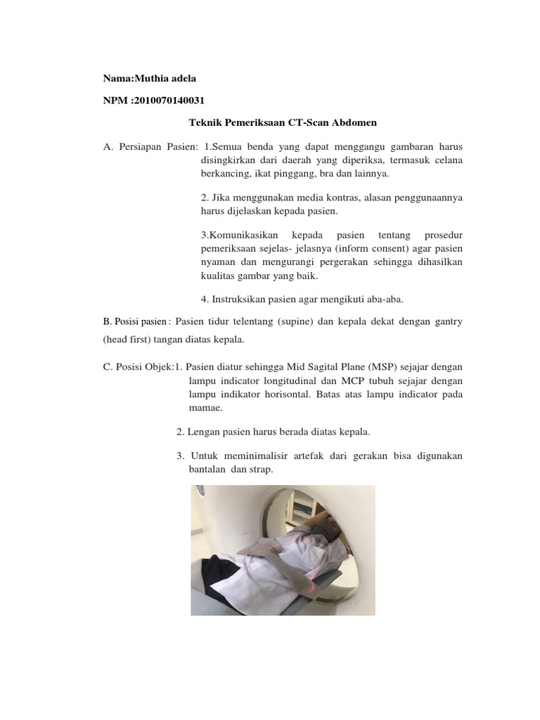 Prosedur CT-Scan Abdomen Lengkap | PDF | Sains & Matematika